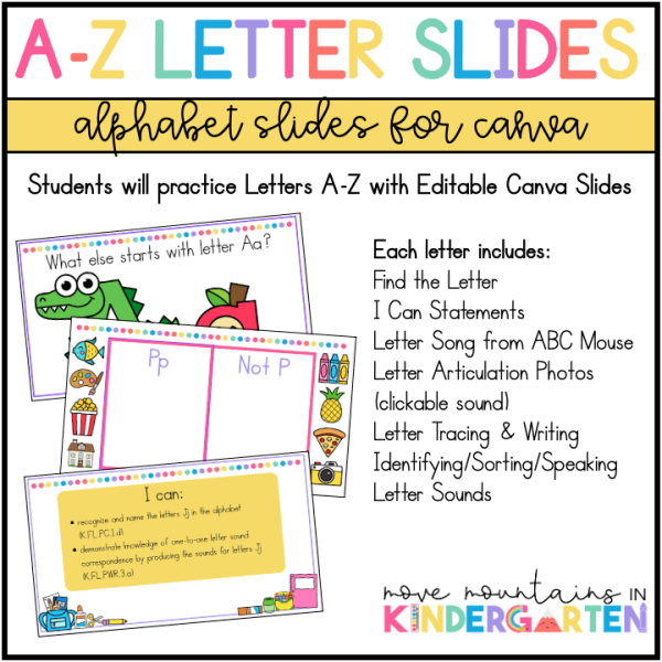 Editable Interactive Alphabet Slides for Canva - Move Mountains in ...
