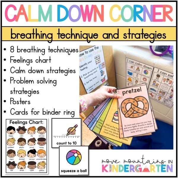 Calm Down Corner Printable, Strategies, Breathing Posters, Visuals And ...